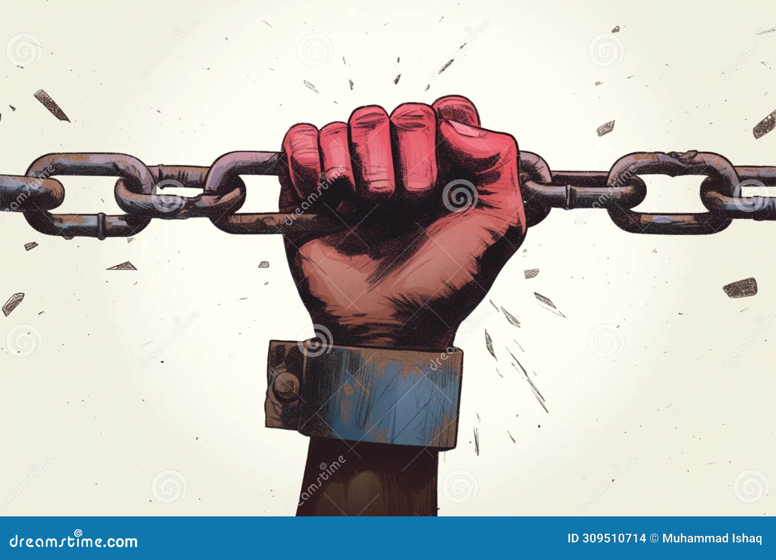 Powerful Imagery Hands Breaking Chains Symbolizing Freedom on Human ...