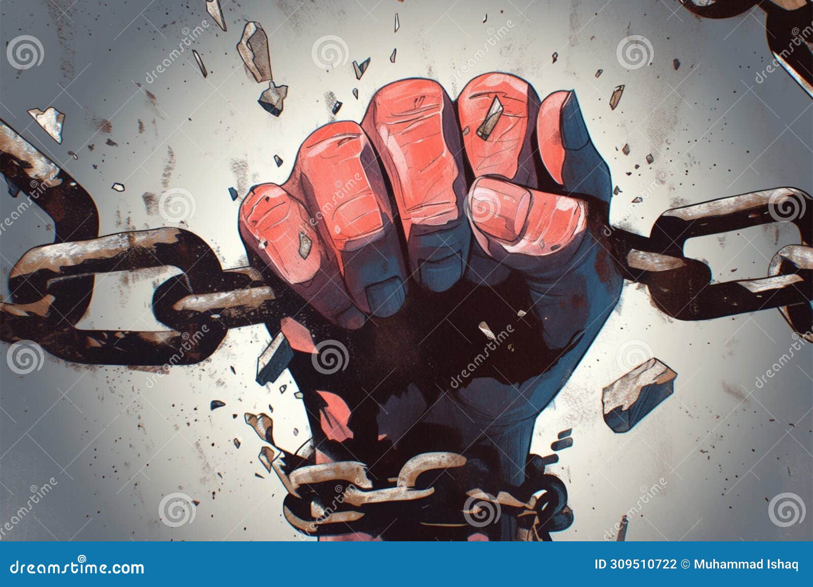 Powerful Imagery Hands Breaking Chains Symbolizing Freedom on Human ...