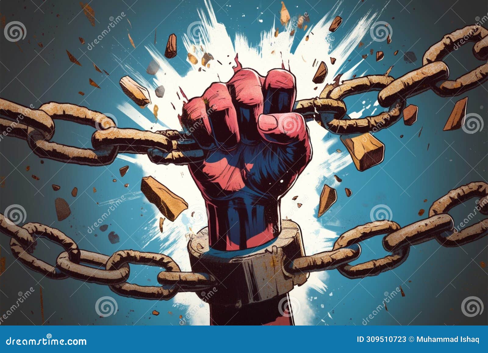 Powerful Imagery Hands Breaking Chains Symbolizing Freedom on Human ...