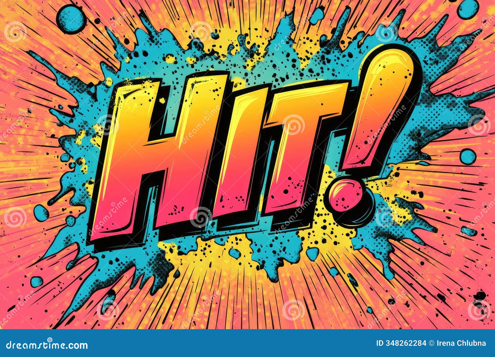 Hit Comic Book Bold Lettering Expressing Power and Impact Stock ...