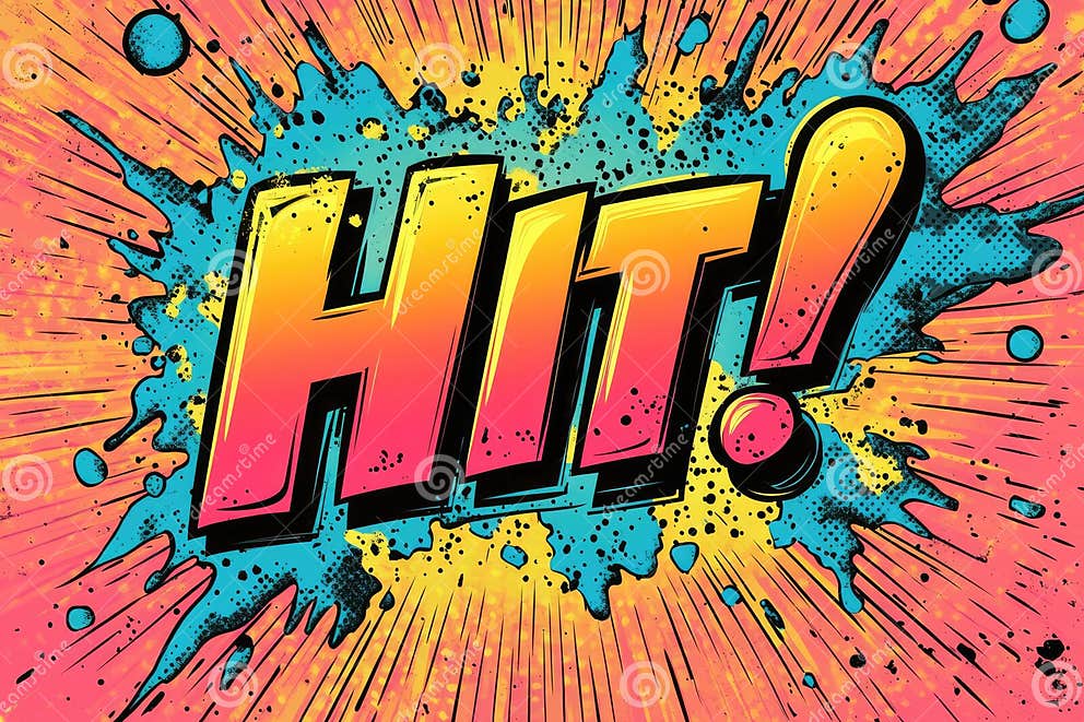 Hit Comic Book Bold Lettering Expressing Power and Impact Stock ...