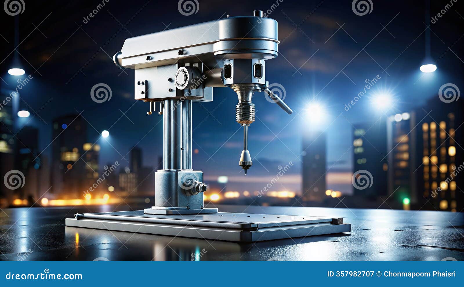 Powerful Industrial Drill Press Precision Metalworking Tool in a Modern ...