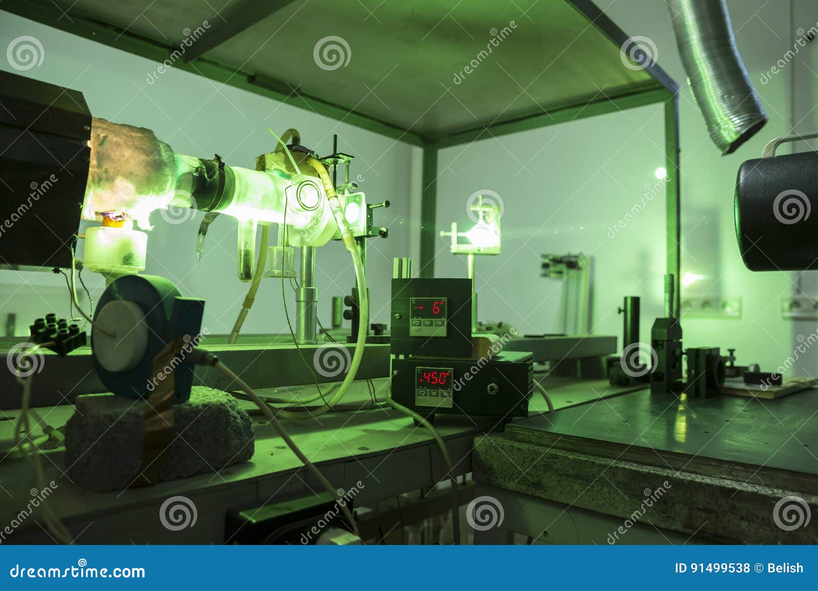 Powerful Industrial Green LASER for Research Stock Photo - Image of ...