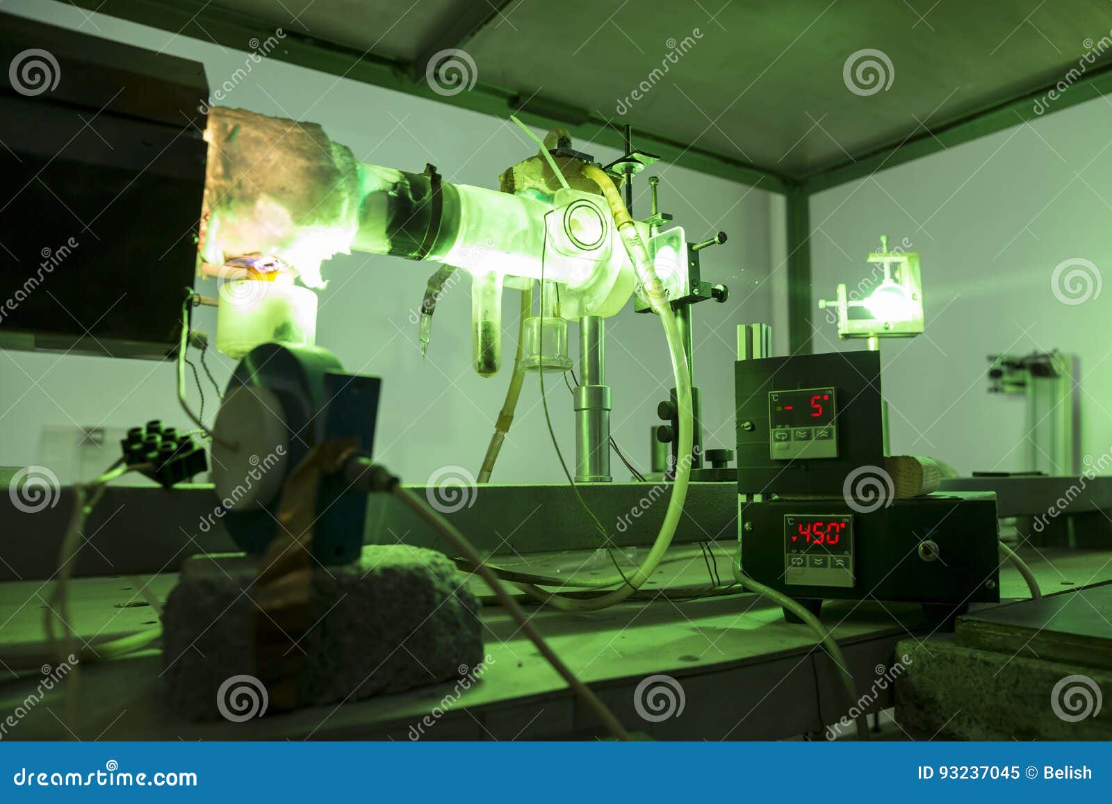 Powerful Industrial Green LASER for Research Stock Image - Image of ...