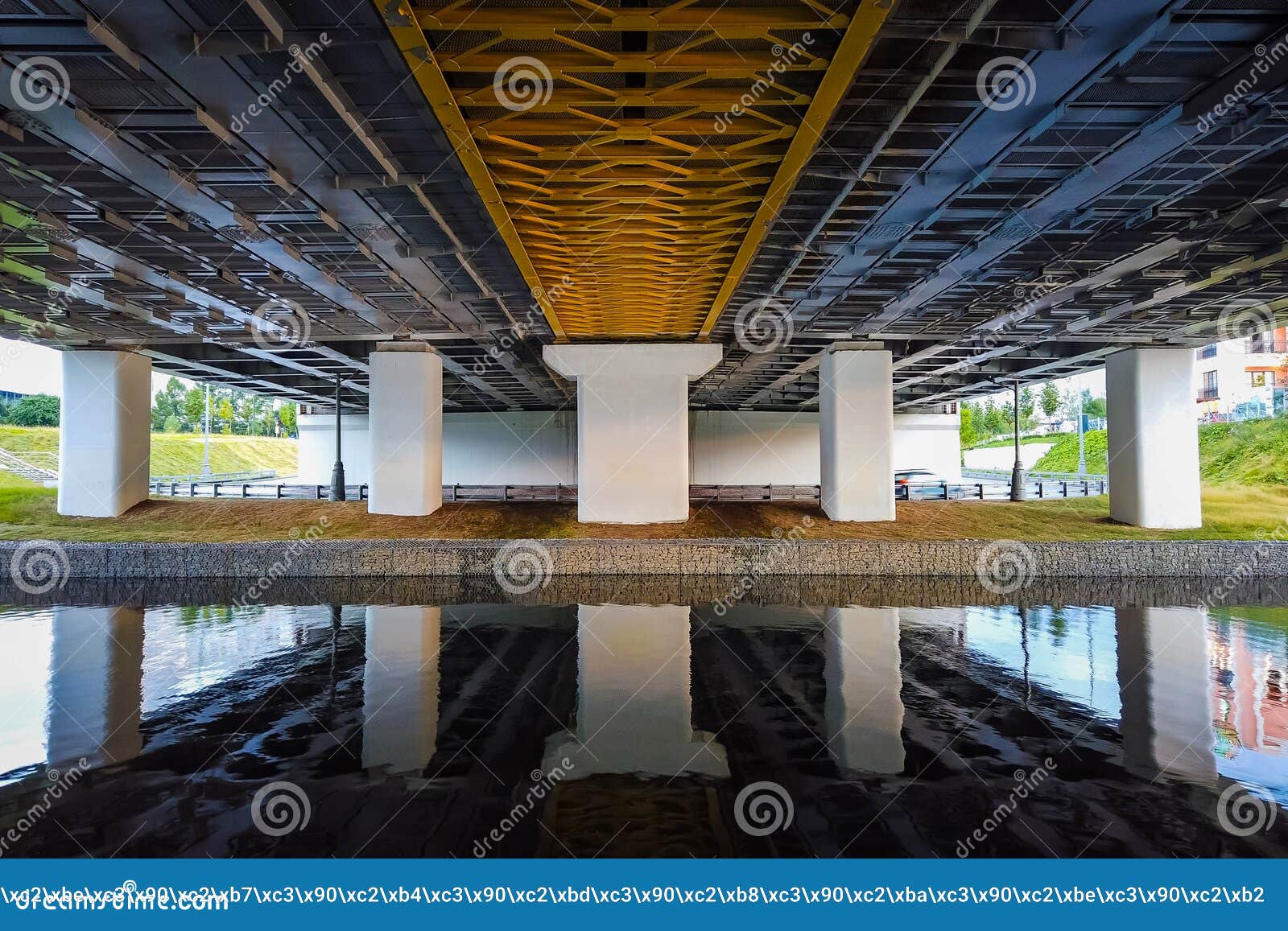 The Powerful Design of the Bridge Over the River Stock Image - Image of ...