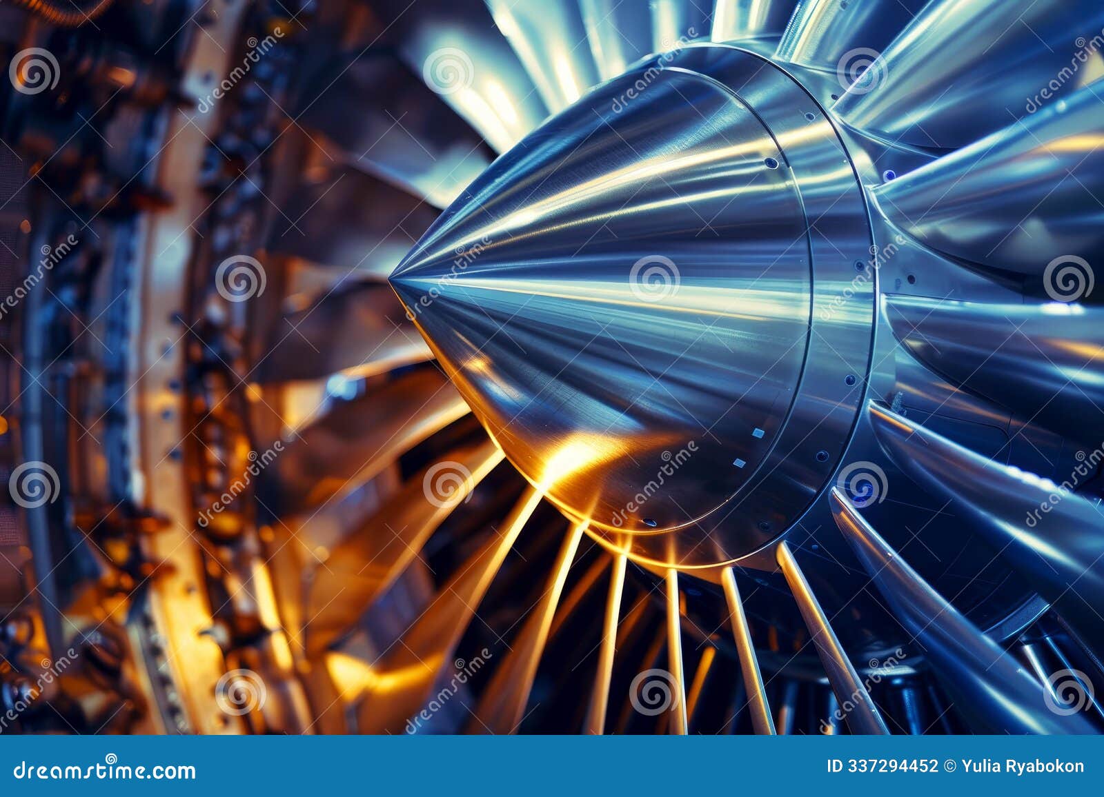 Jet Engine Turbine Spinning with Blur Effect Stock Photo - Image of ...