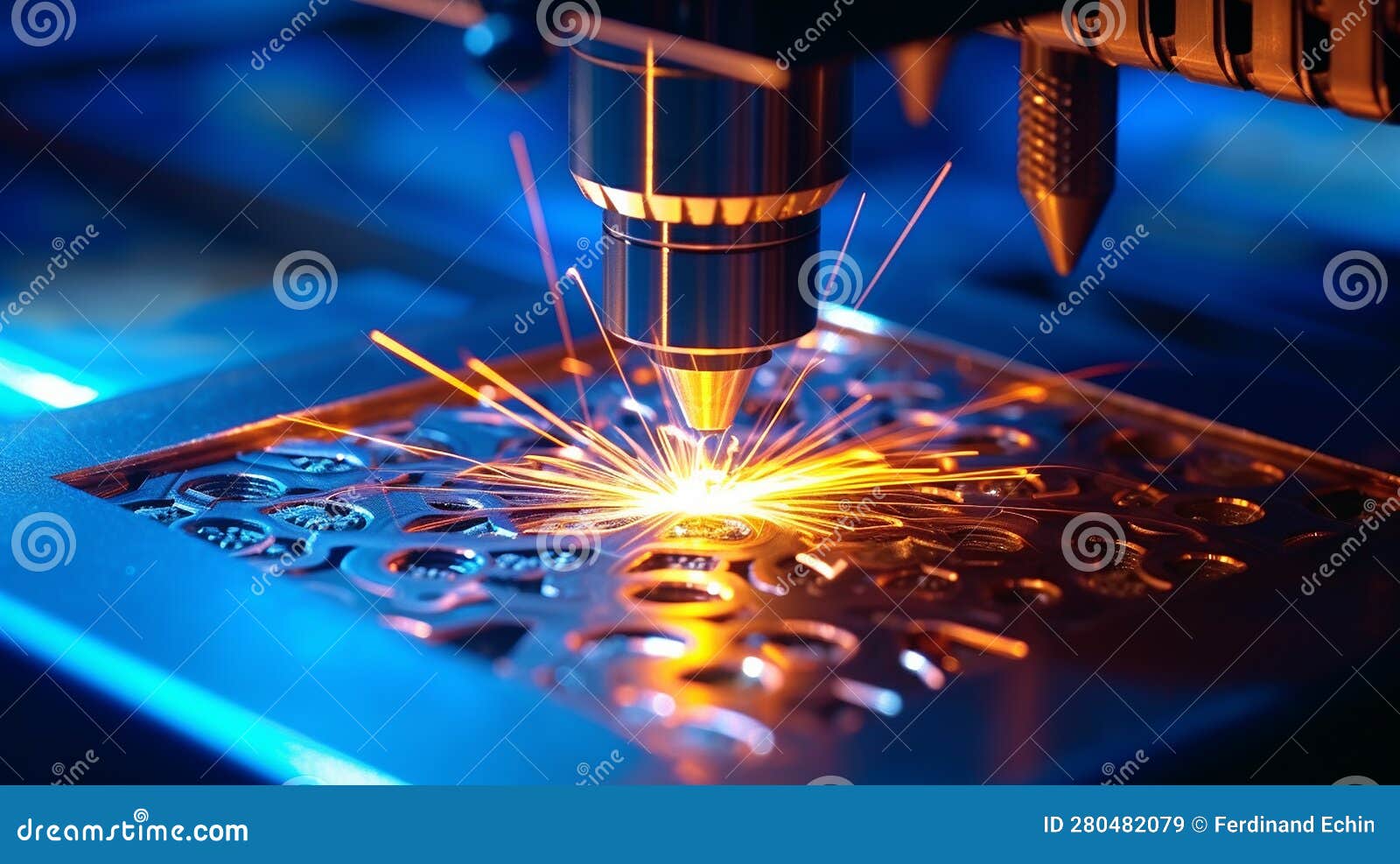 Industrial Laser Engraving and Cutting Machine Stock Illustration ...