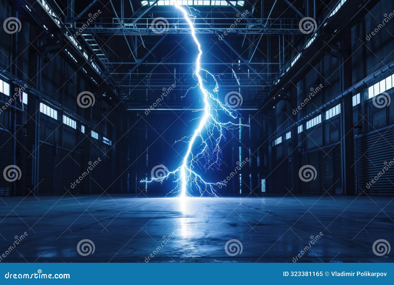 A Powerful Lightning Bolt Strikes a Tall Building, Causing Damage and ...