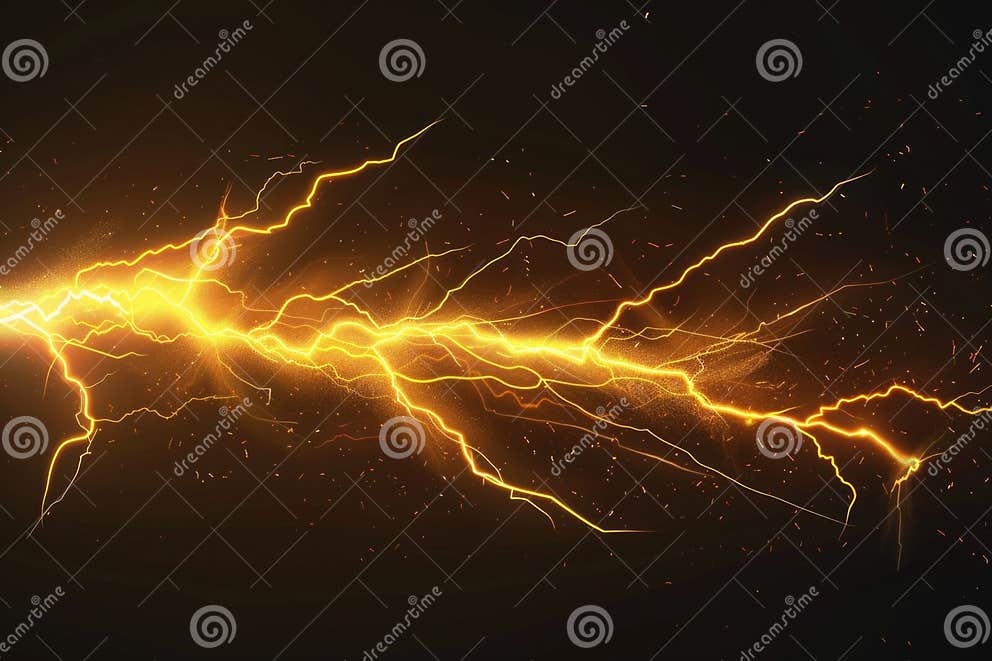 Powerful Lightning Strike Against a Dark Sky. Ideal for Dramatic ...