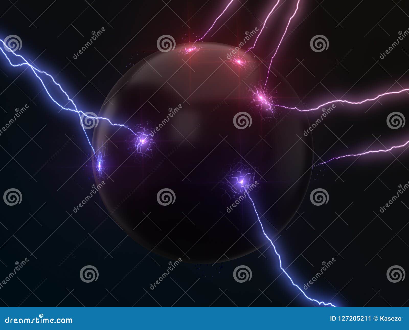 Powerful Lightning Strikes on Sphere and Makes Cracks on Surface of ...