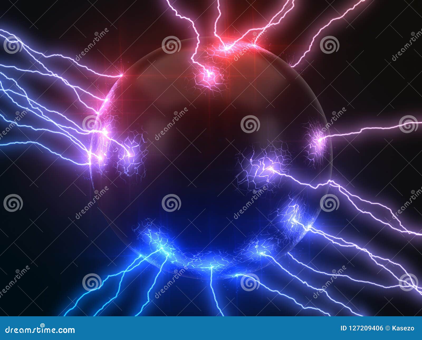 Powerful Lightning Strikes on Sphere and Makes Cracks on Surface of ...