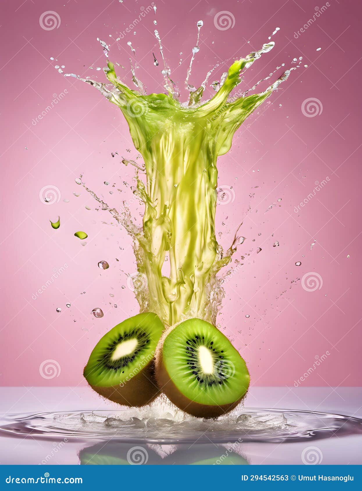 Fresh Kiwi and Powerful Liquid Explosion Stock Illustration ...