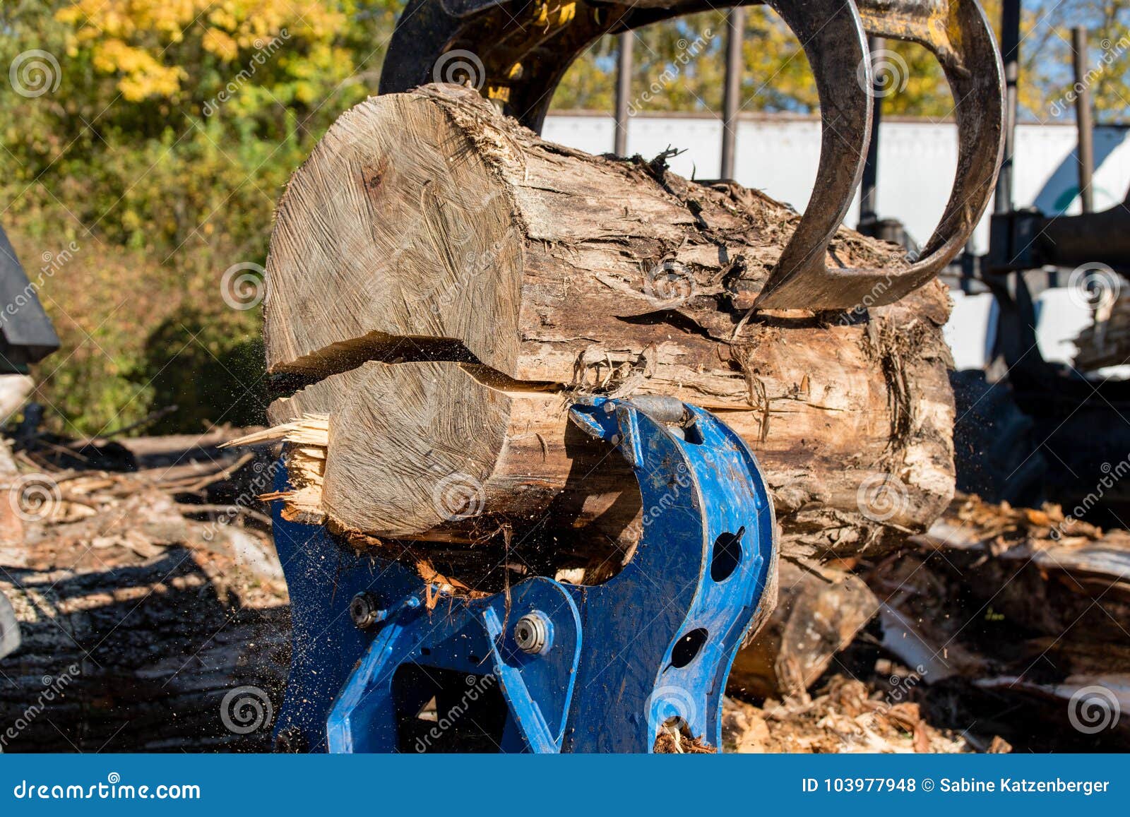 Powerful, Blue Wood Splitting Tool Stock Photo - Image of energy ...
