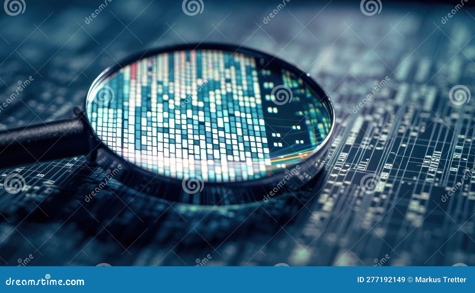 A Magnifying Glass Analyzing Huge Data Volumes In A Data Lake Created ...