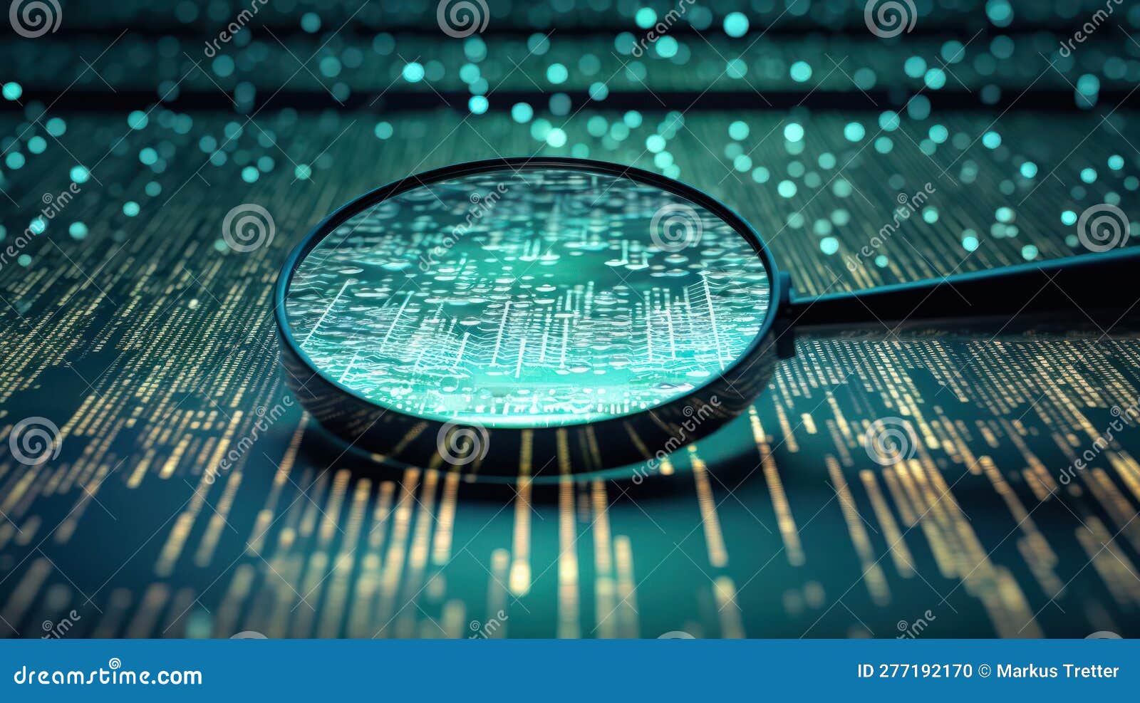 A Magnifying Glass Analyzing Huge Data Volumes In A Data Lake Created ...