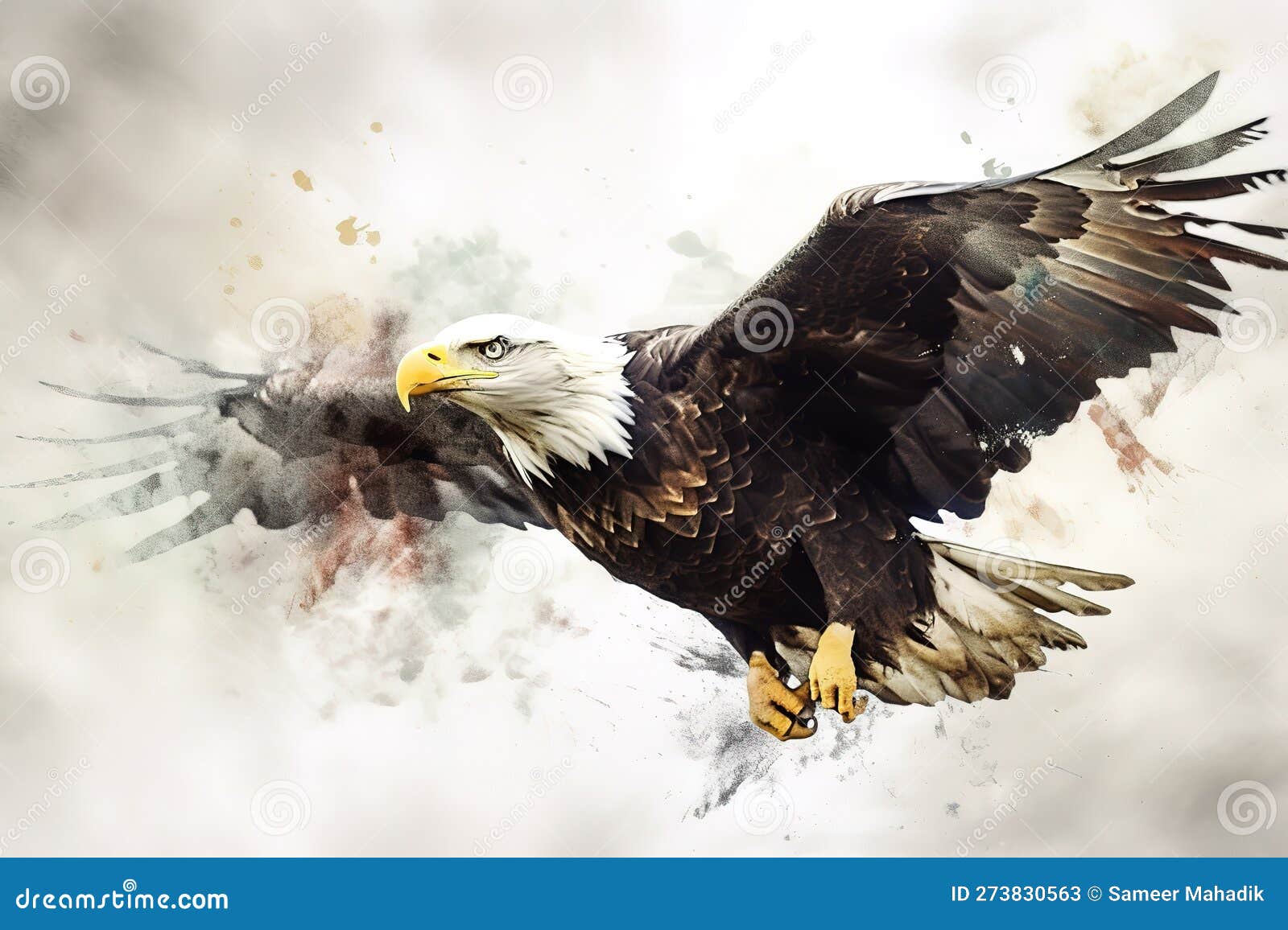 A Powerful and Majestic Bald Eagle Soaring through the Sky, Showing Off ...