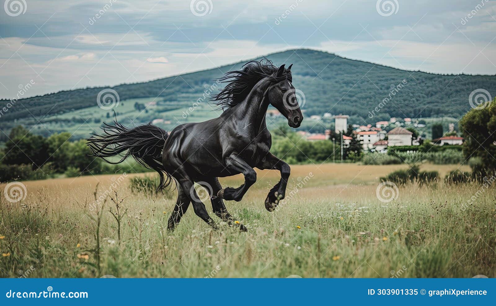 Powerful Majestic Stallion stock illustration. Illustration of digital ...