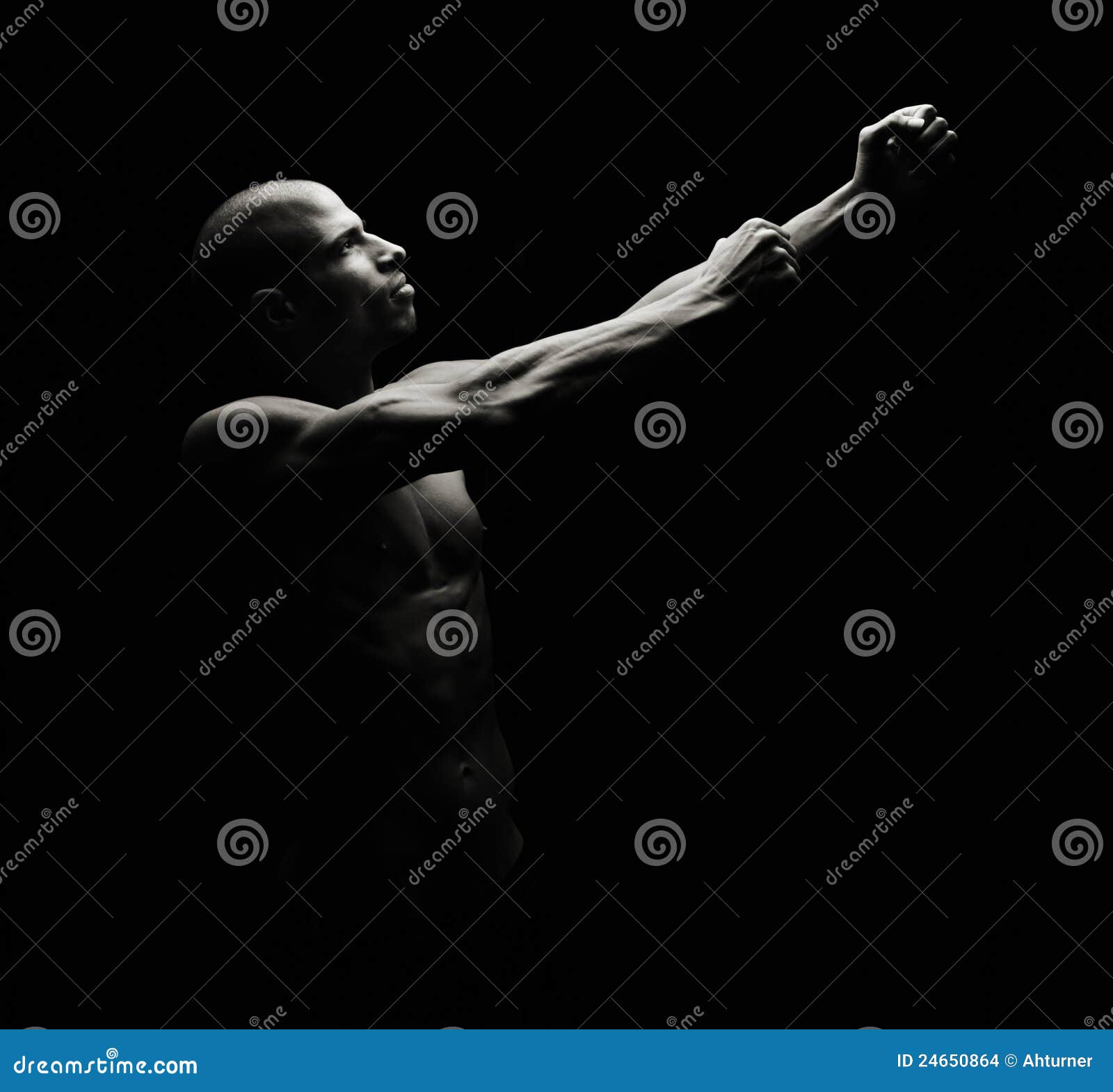 Powerful man stock photo. Image of model, light, minority - 24650864