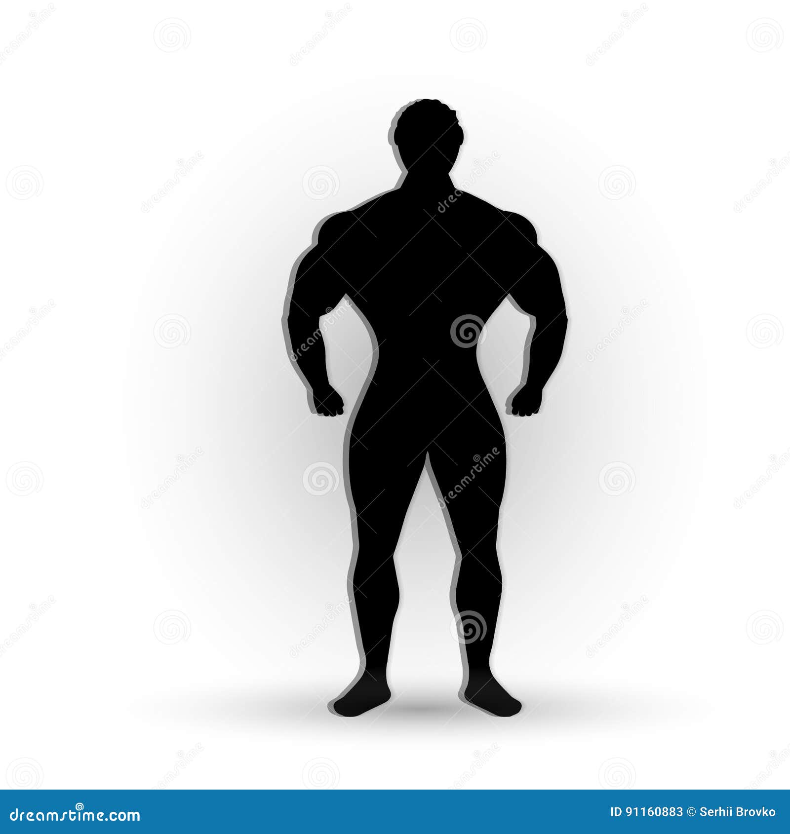 Powerful man stock vector. Illustration of painting, silhouette - 91160883