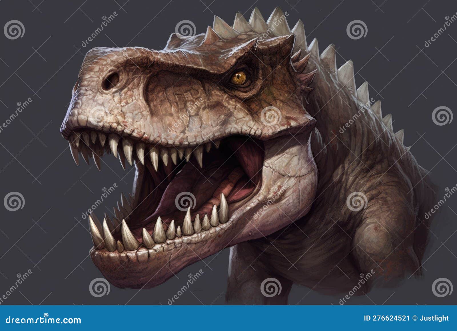 A Powerful and Menacing Jaw Lined with Sharp and Jagged Dinosaur Teeth ...