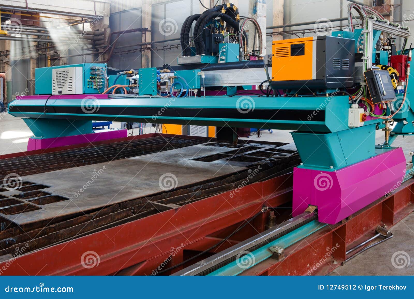 Powerful Metalworking Machine Stock Photo - Image of drilling, conveyor ...