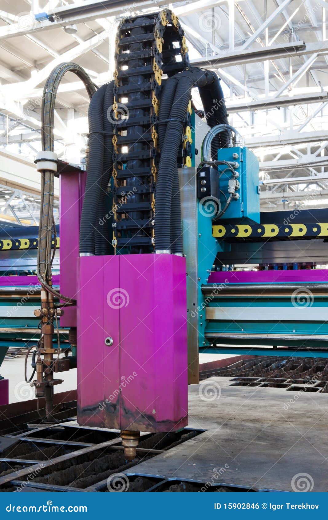 Powerful Metalworking Machine Stock Photo - Image of pipe, industrial ...