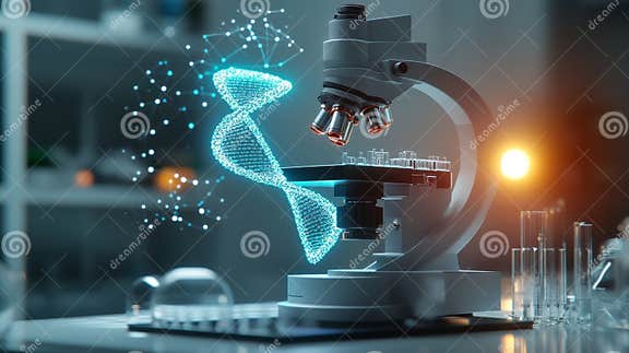 A Powerful Microscope Stands Ready for DNA Testing and Microbiology ...