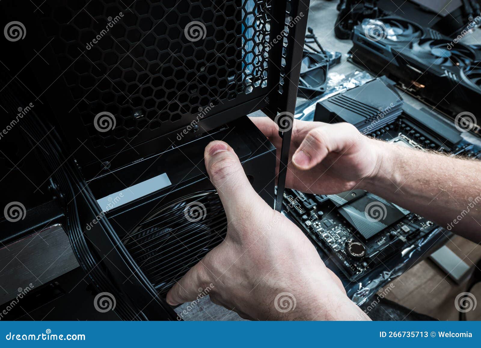 Powerful Modern Desktop Computer Workstation Building Stock Image ...