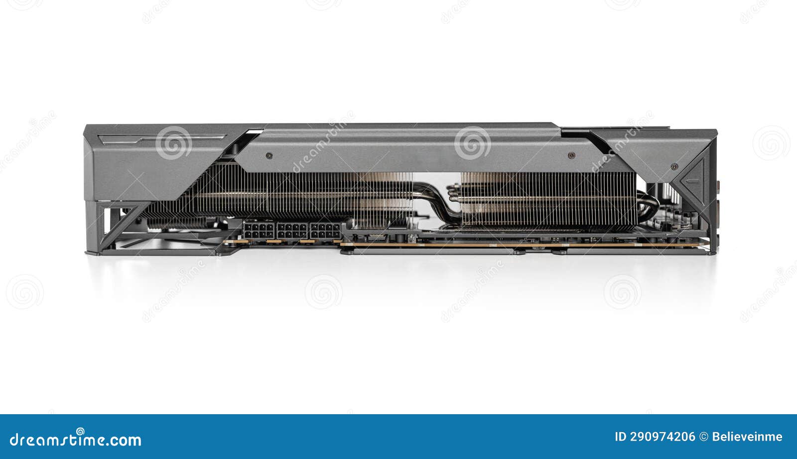 Powerful Modern Video Card on a White Background. Stock Photo - Image ...