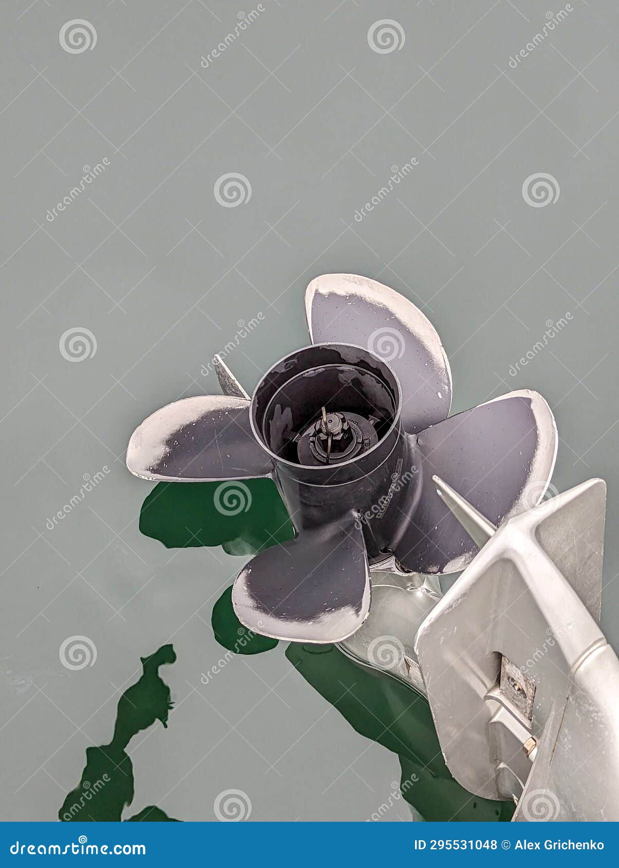 Powerful Motor Engine Propeller Lifted Out of Water Stock Photo - Image ...