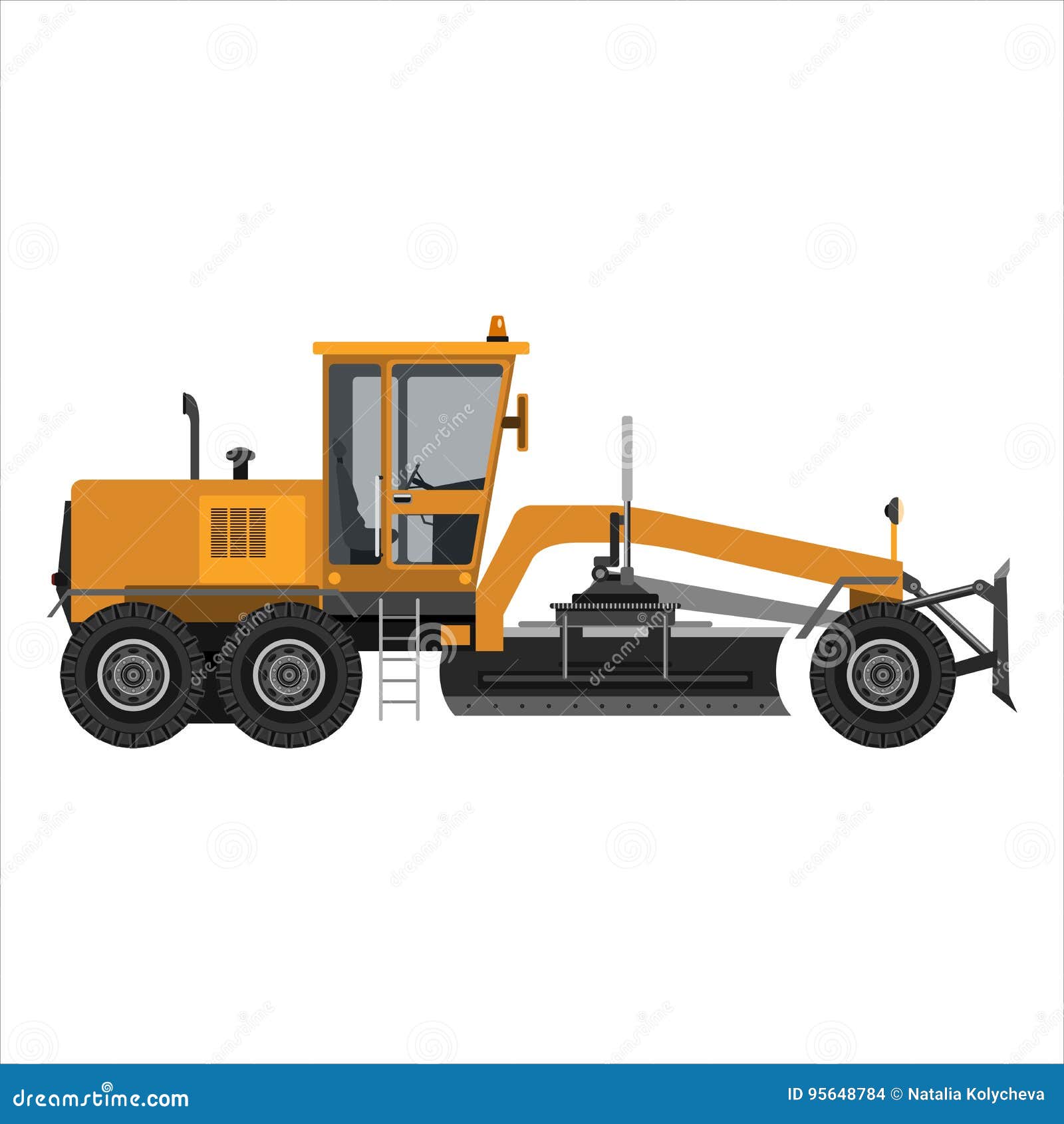 Powerful motor grader stock vector. Illustration of blade - 95648784