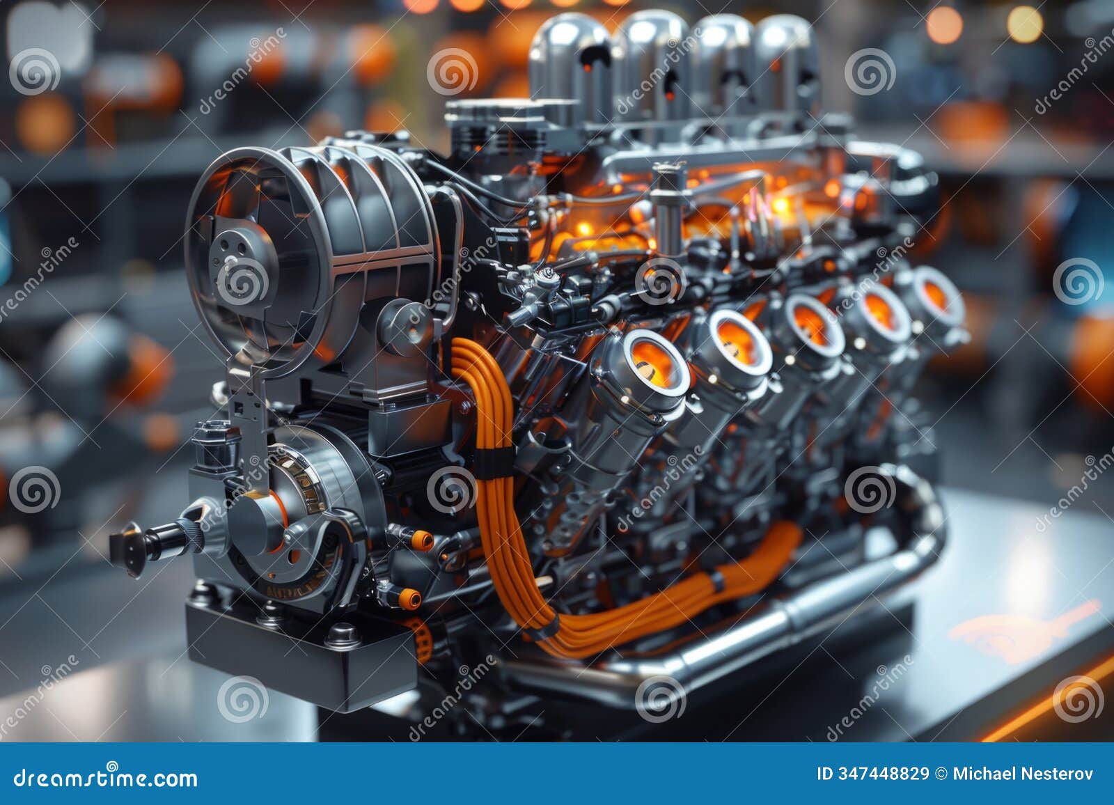 Powerful Motor, Internal Combustion Engine Stock Image - Image of ...