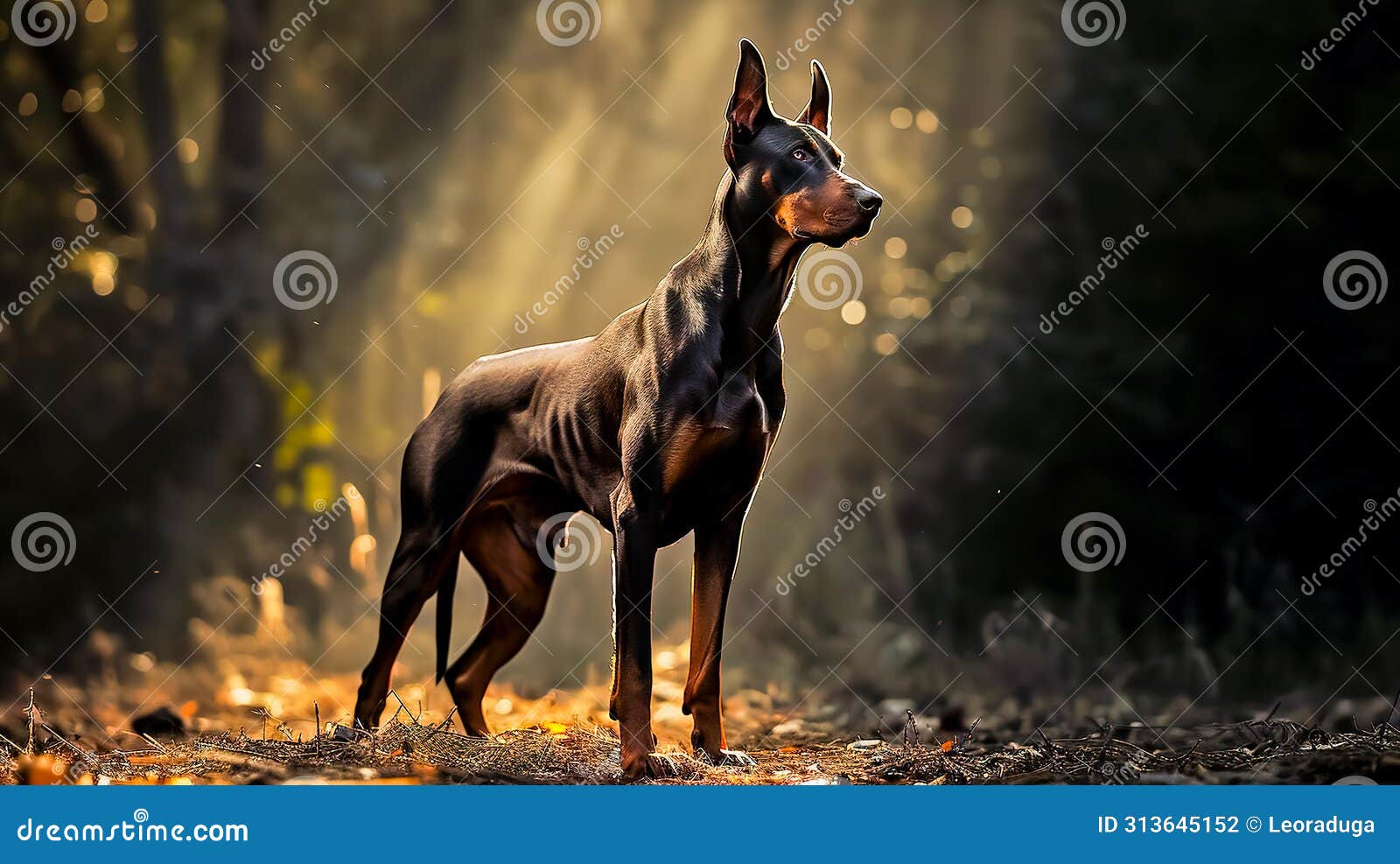 Powerful and Muscular Dog Breed Doberman Stock Illustration ...