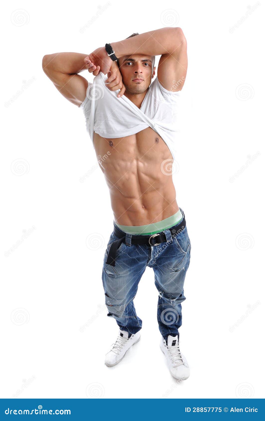Powerful Muscular Man Posing Royalty Free Stock Photo - Image: 28857775