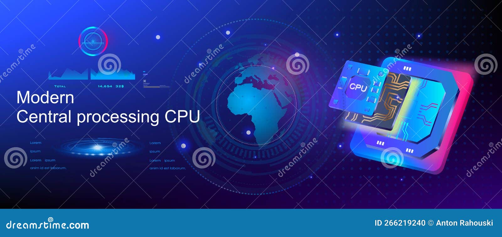 Powerful New Generation Stream Processor On Futuristic Background ...