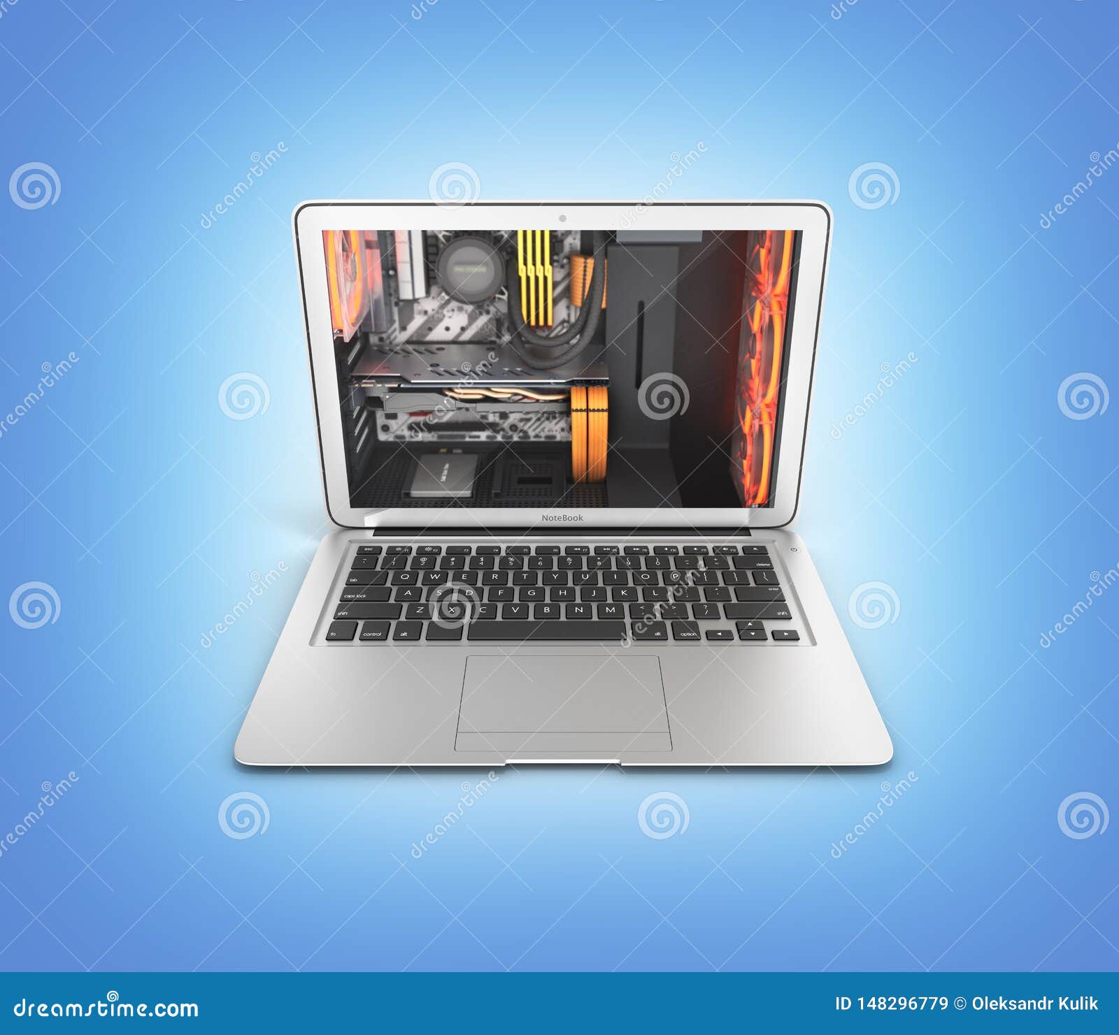 Powerful Notebook Concept Laptop With Powerful Computer Components ...