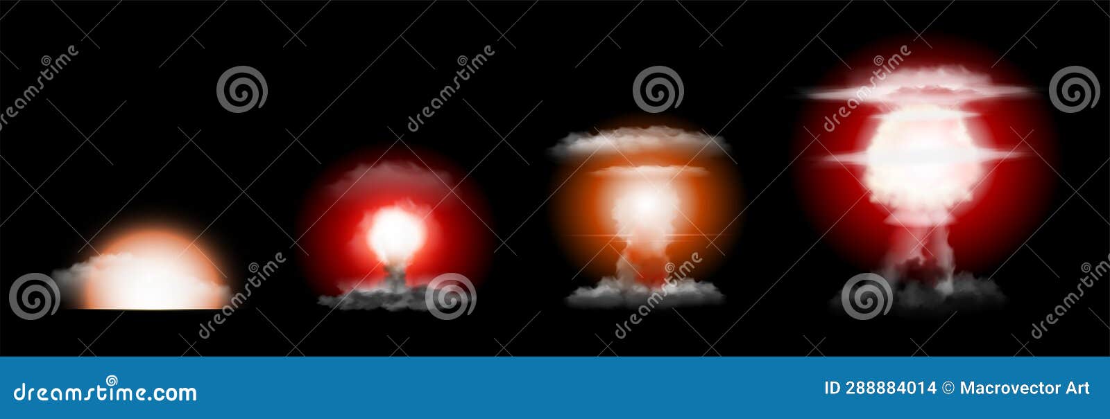 Realistic Explosion Stages stock vector. Illustration of realistic ...