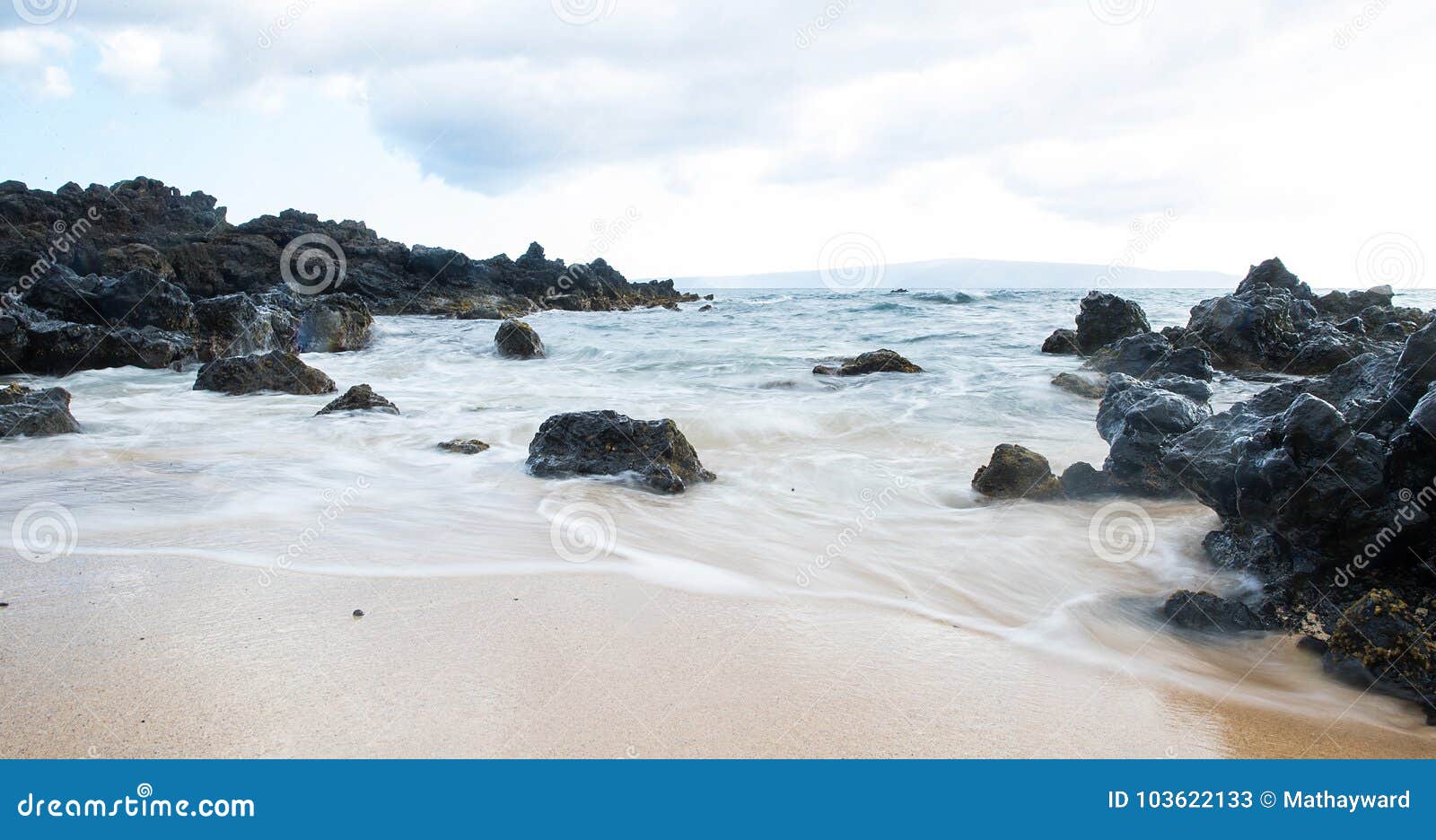 Powerful Ocean Current Rushing in To Beach Stock Image - Image of ...