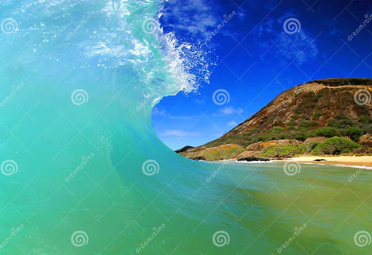 Powerful Ocean Energy Surfing Wave Stock Image - Image of clear ...