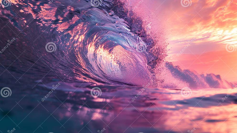 Powerful Ocean Wave Approaching the Shore Stock Image - Image of shore ...