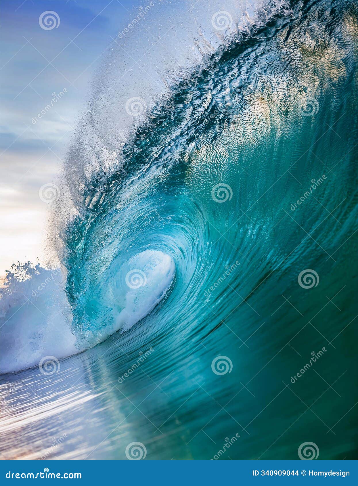 A Powerful Ocean Wave Curls Majestically, Capturing the Dynamic Motion ...