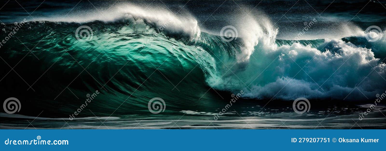 Extremely Close Look of Huge Ocean Wave. AI Generated Stock ...