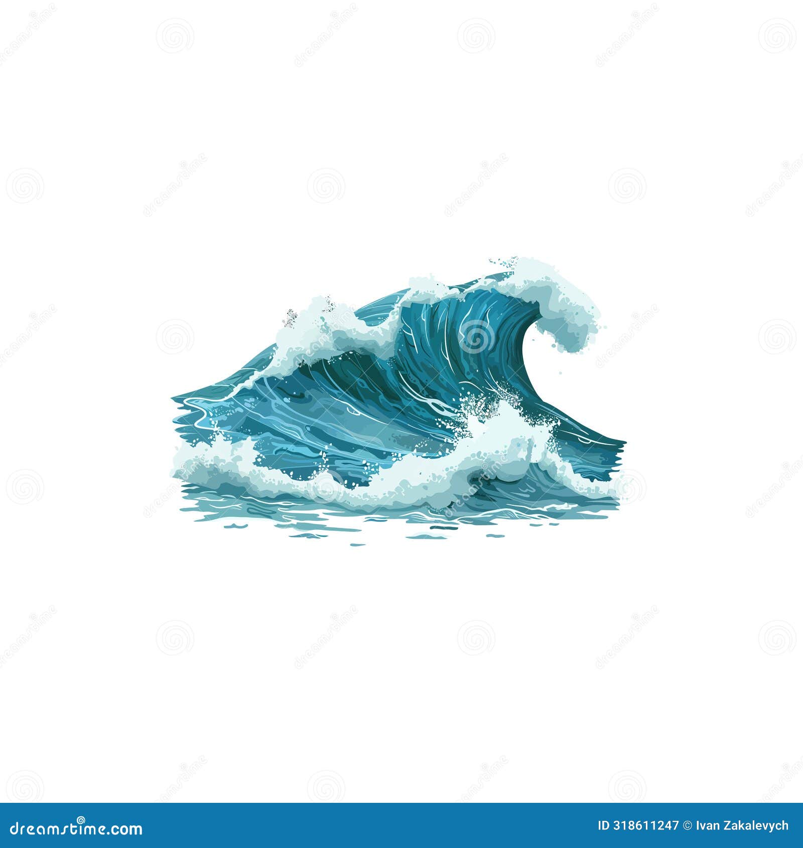 Powerful Ocean Wave. Vector Illustration Design Stock Illustration ...