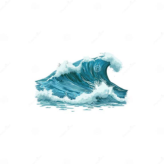 Powerful Ocean Wave. Vector Illustration Design Stock Illustration ...