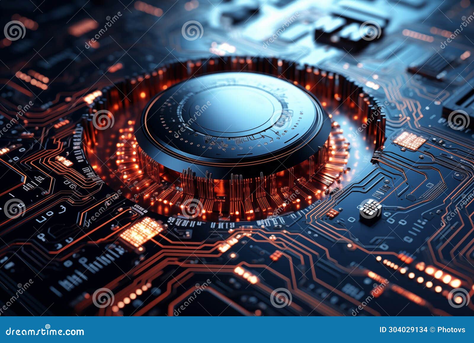 Powerful Performance Supercomputer Circuit Board with CPU Quantum Chip ...