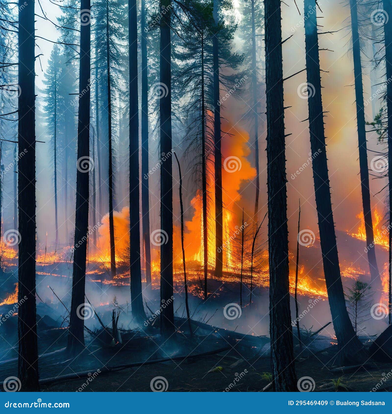 A Powerful Photograph Of A Forest Engulfed In Thick Smoke From ...