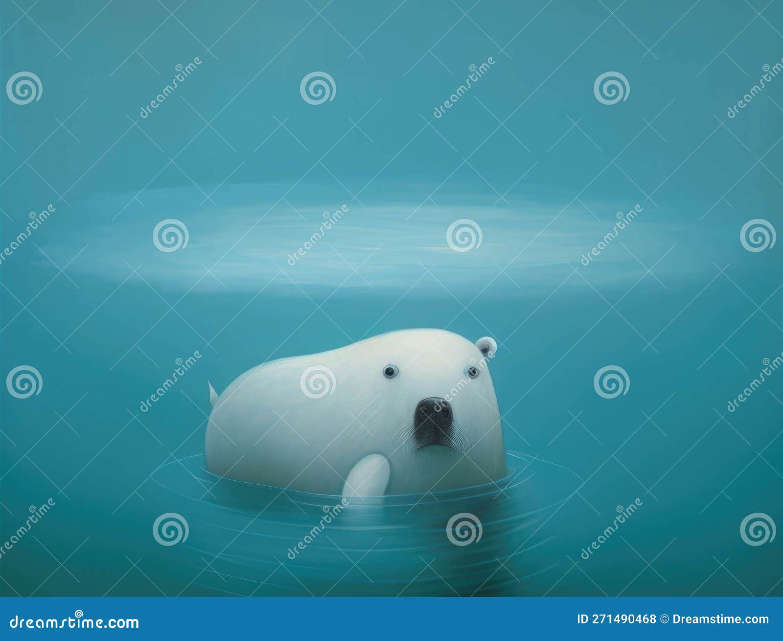 A Powerful Polar Bear Swimming through Icy Waters. Cute Creature Stock ...