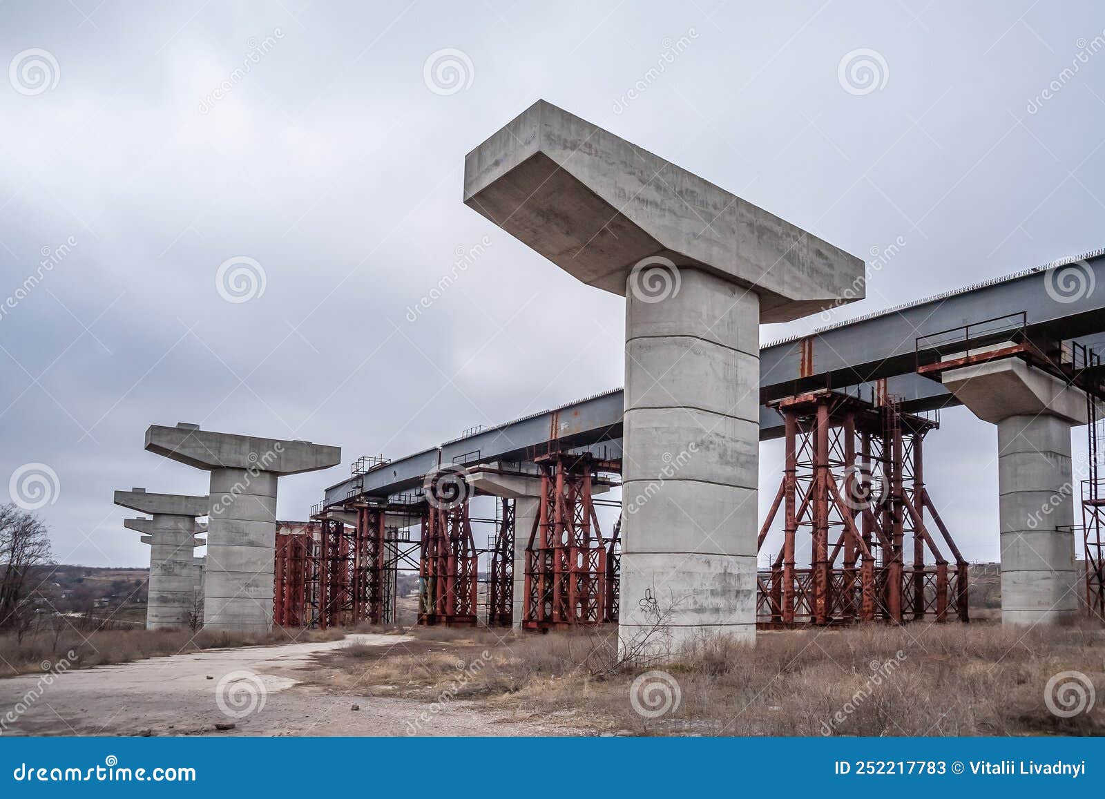 Powerful pylons support stock image. Image of metal - 252217783