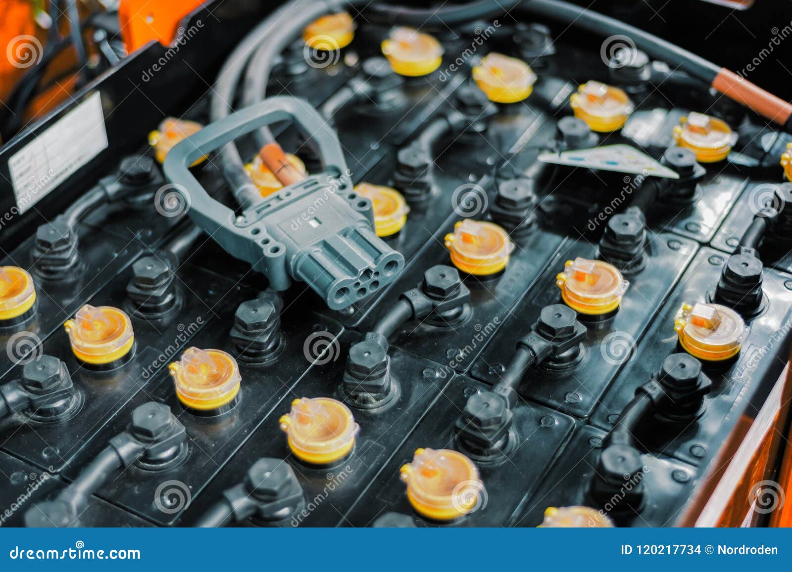 Powerful Rechargeable Battery Forklift. Stock Photo - Image of modern ...