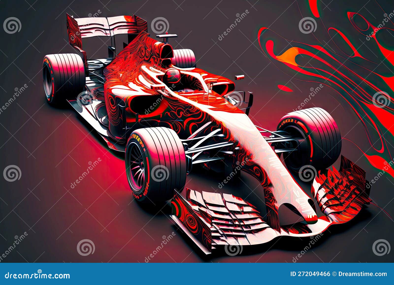 Powerful Red Racing Car at Formula One Racing, Generative Ai Stock ...